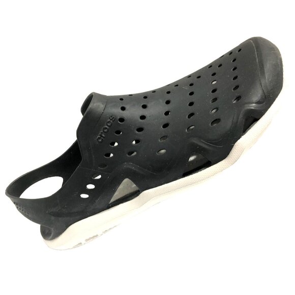 CROCS | Shoes | Crocs Black Saltwater Wave Shoes Men 1 Heel Strap Slip ...